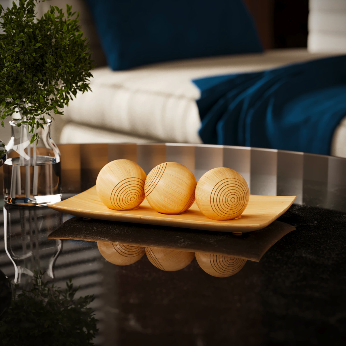 Creative Scents Harmony Tray Orb Set - Decorative Coffee Table Decor Trays For Wedding ...